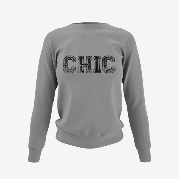 Chic Sweatshirt Varsity Distressed Logo – Chic Shirt Shop